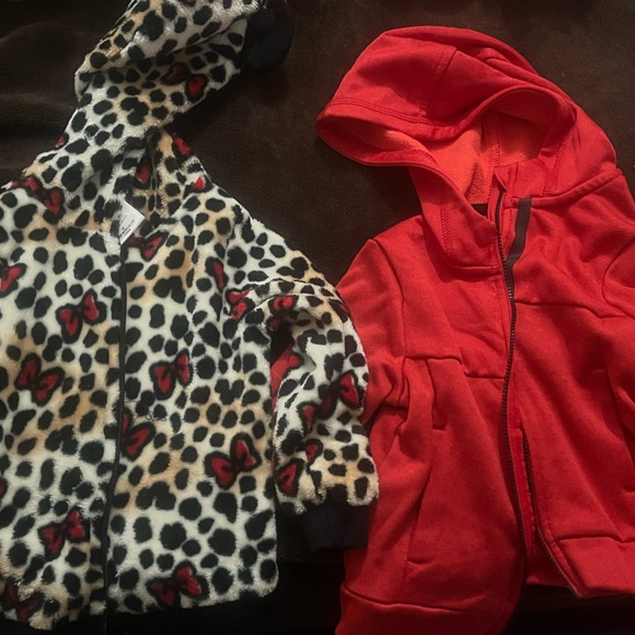 Disney | Shirts & Tops | Disney Red Hoodie And Leopard Print Top Set ...